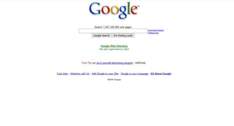 GoTo.com search engine results page screenshot in 2001. Google.com home ...